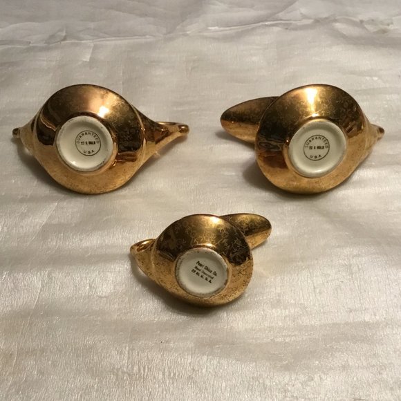 22k gold creamer/sugar set | Accents | Antique 22k Gold 3piece ...
